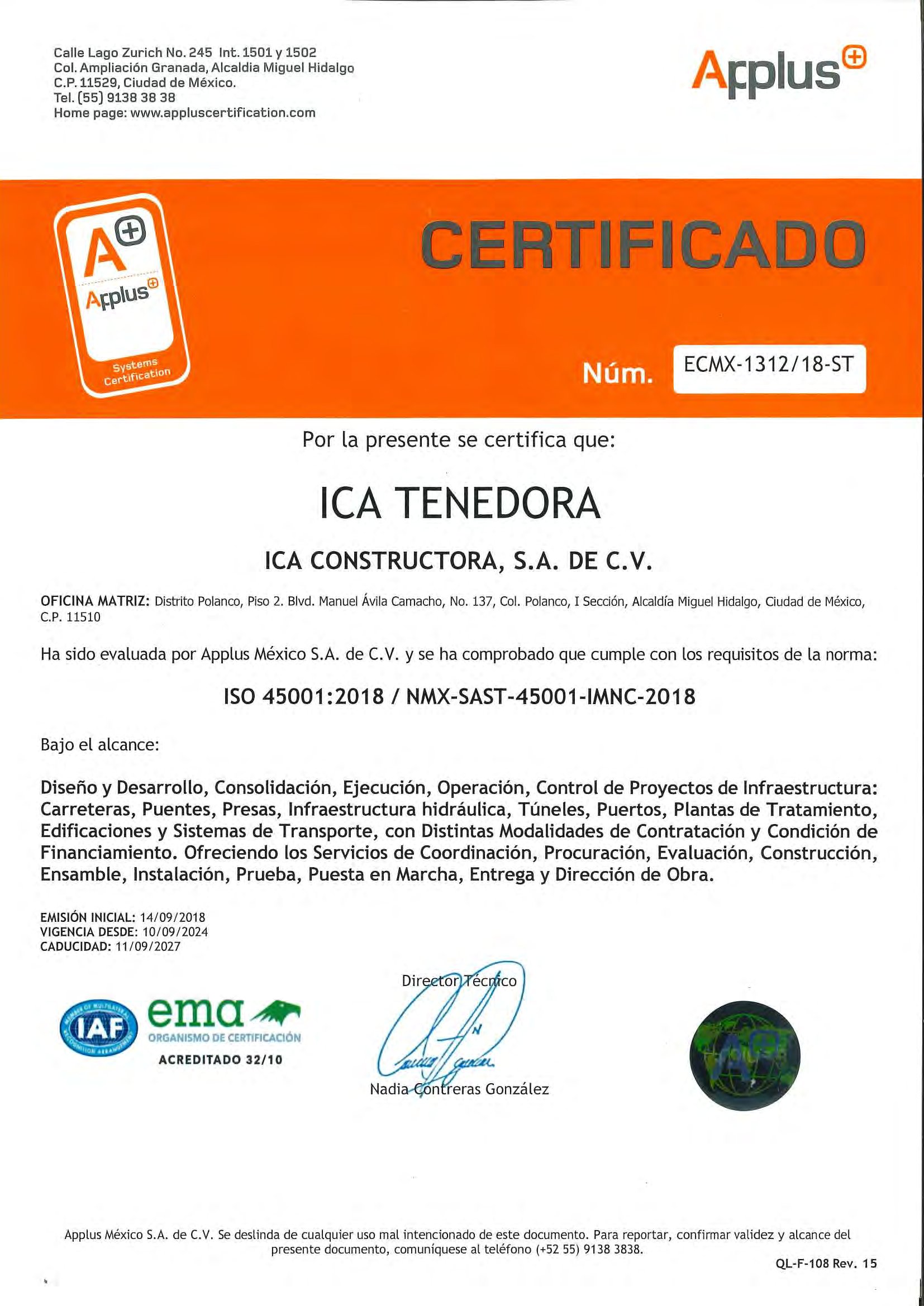 Certificaciones | ICA