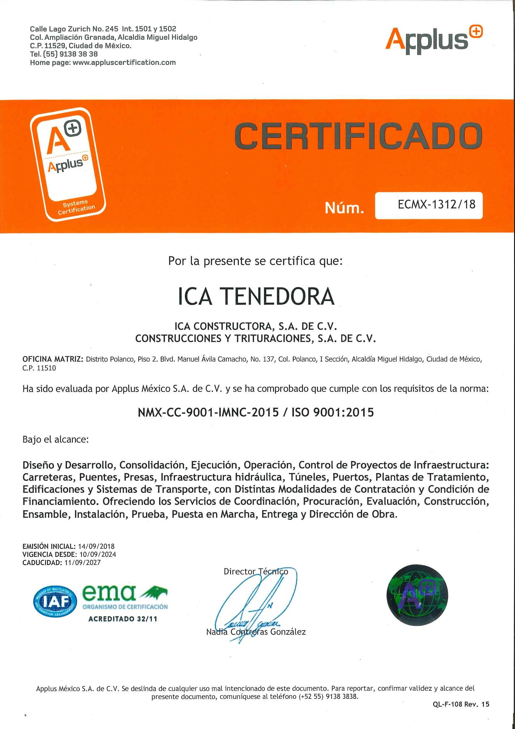 Certificaciones | ICA