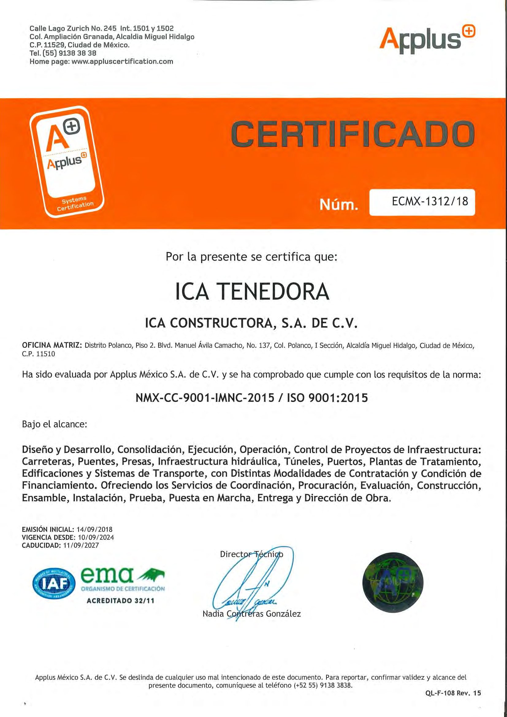 Certificaciones | ICA
